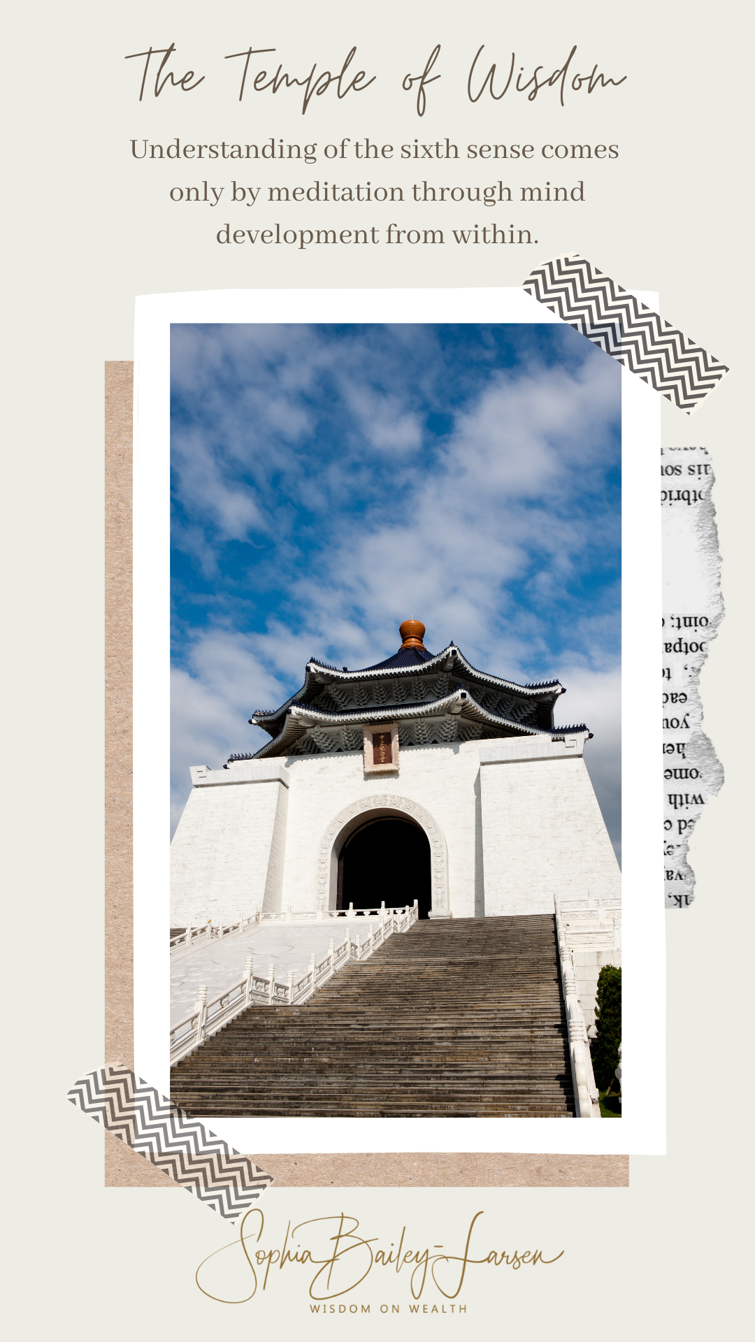 "Door to the Temple of Wisdom" - SOPHIA BAILEY - THE WISDOM MESSENGER